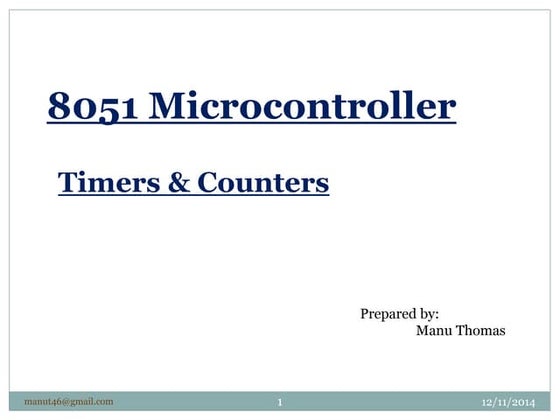 Timer And Counter in 8051 Microcontroller | PPT