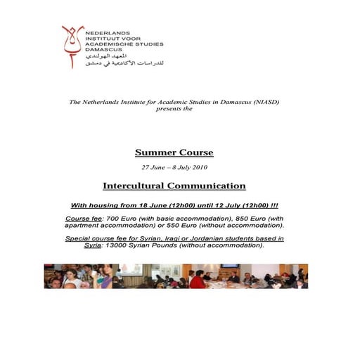 Information document Summer Course IC 2010 | PDF