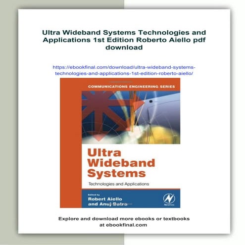 Ultra Wideband Systems Technologies and Applications 1st Edition Roberto Aiello | PDF