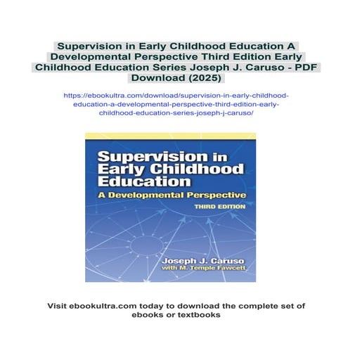 Supervision in Early Childhood Education A Developmental Perspective ...