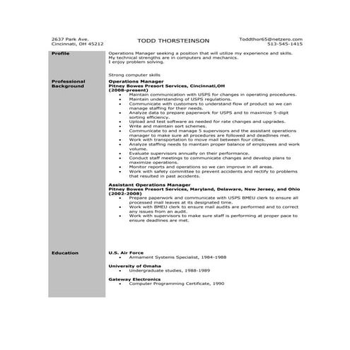 Todd Thorsteinson Resume | DOC