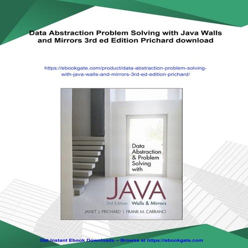 Data Abstraction Problem Solving With Java Walls And Mirrors 3rd Ed 4083