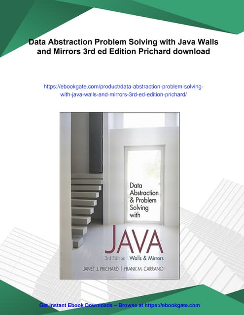 Data Abstraction Problem Solving With Java Walls And Mirrors 3rd Ed 4083