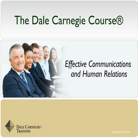 Dale Carnegie - Effective Communications and Human Relation | PPT