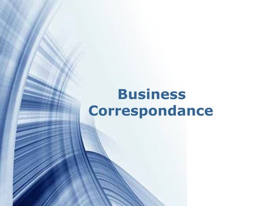 Types of business correspondence | PPT