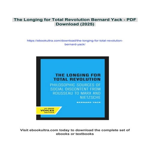 The Longing for Total Revolution Bernard Yack | PDF