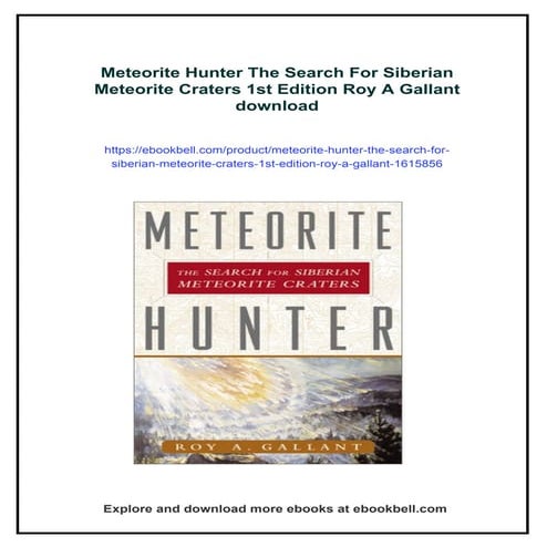 Meteorite Hunter The Search For Siberian Meteorite Craters 1st Edition ...