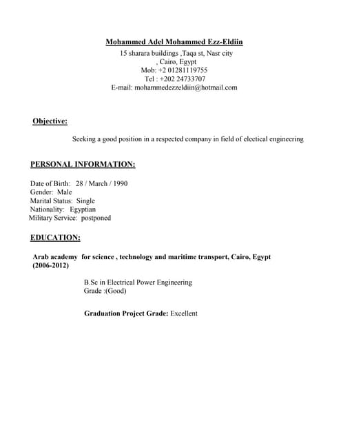 c.v Sayed Haggag | DOC | Automotive Industry | Industries