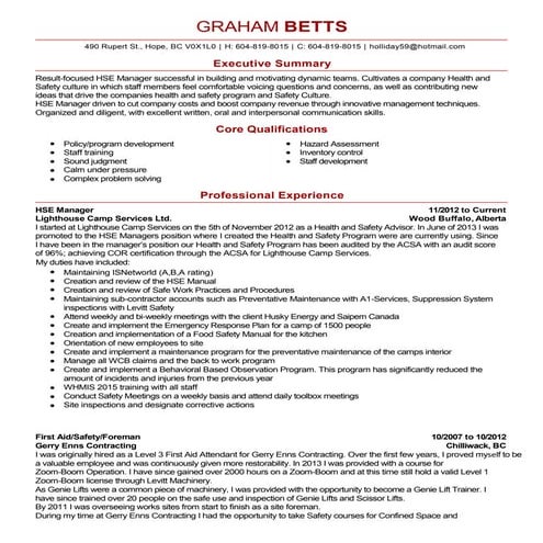 Graham Betts Resume | PDF