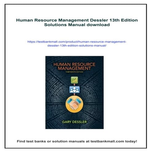 Strategic Human Resource Management 4th Edition Mello Solutions Manual ...