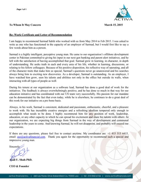 Nyla Recommendation | PDF