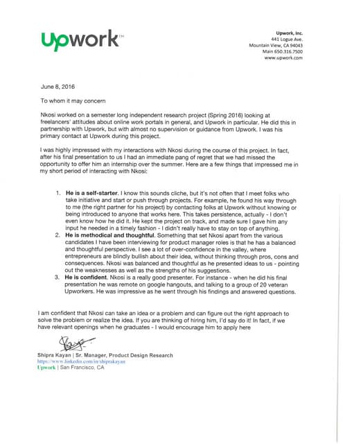 Moses Signed Recommendation Letter | PDF