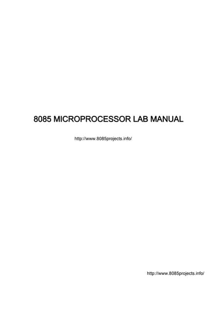8085 microprocessor lab manual | PDF 8085 microprocessor lab manual | PDF