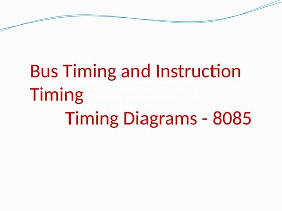 Timing diagram of microprocessor 8085 | PDF | Technology & Computing
