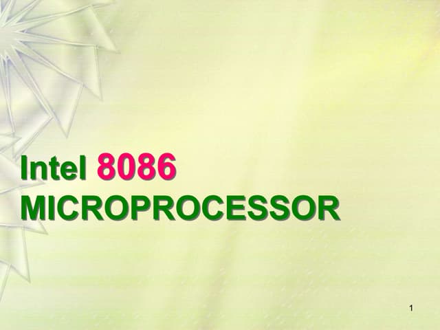The Intel 8086 microprocessor