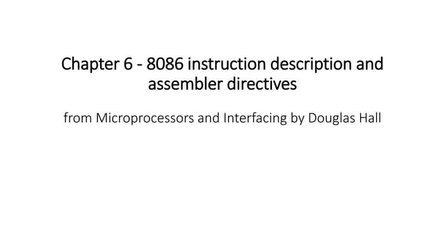 8086 Microprocessor Assembler Directivesppt Programming Languages