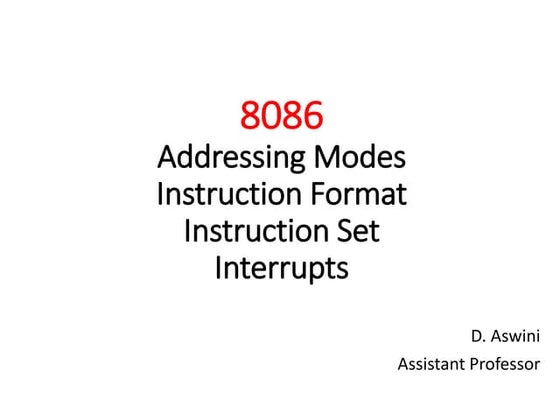 Addressing modes of 8086 | PPTX | Data Storage and Warehousing | Computing