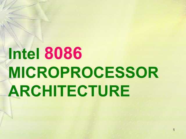 The Intel 8086 microprocessor