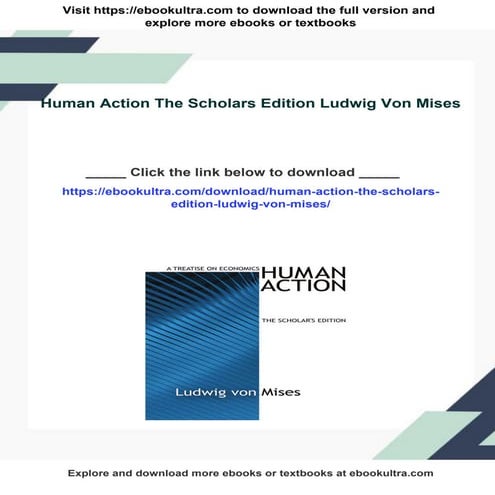 Human Action The Scholars Edition Ludwig Von Mises | PDF