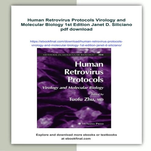 Human Retrovirus Protocols Virology and Molecular Biology 1st Edition ...