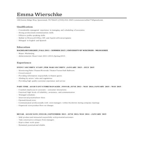 Emma Wierschke_Resume_2015 | DOCX