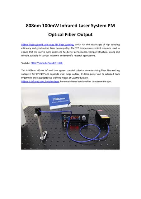 395nm 2000mW UV Fiber Coupled Laser System | DOC