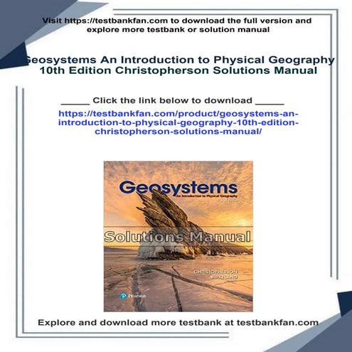 Geosystems An Introduction to Physical Geography 10th Edition ...