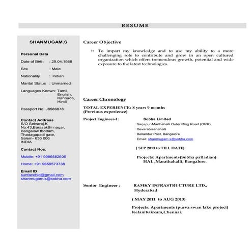 SUN RESUME 2015.NEW | Civil Engineering Industry | Industries