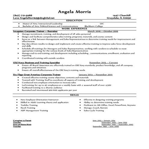 Angela Morris Resume | DOCX