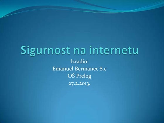 Sigurnost na internetu | PPSX