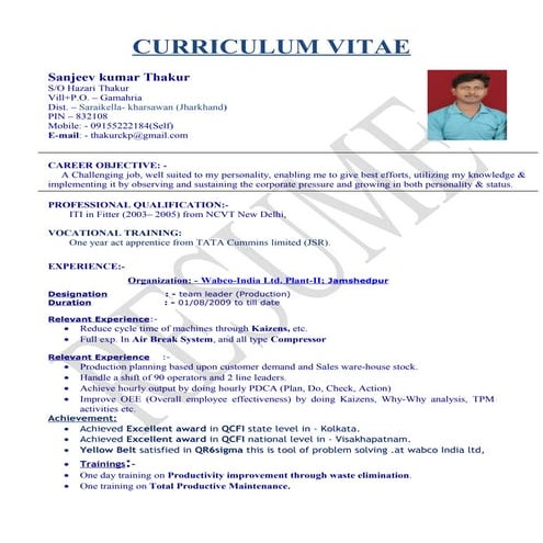 sanjeev thakur cv | DOC