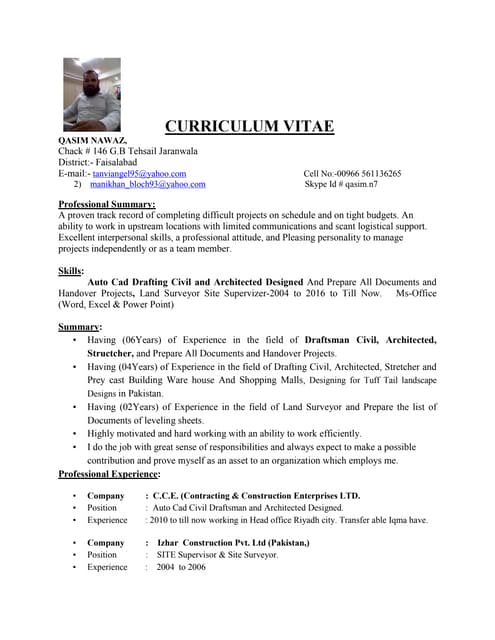 Adnan cv (1) | DOC | Civil Engineering Industry | Industries