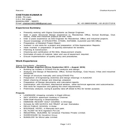 Resume_Chethan 2016 | DOCX