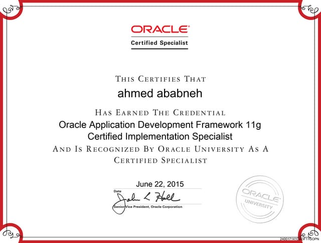 Oracle Adf Certificate Ppt