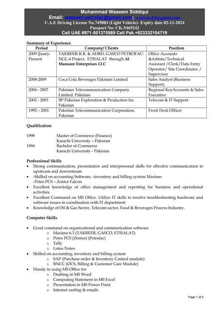 Munawar CV | PDF | Business | Business and Finance
