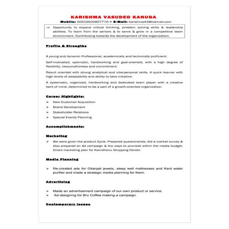 Karishma Kanuga CV | DOC