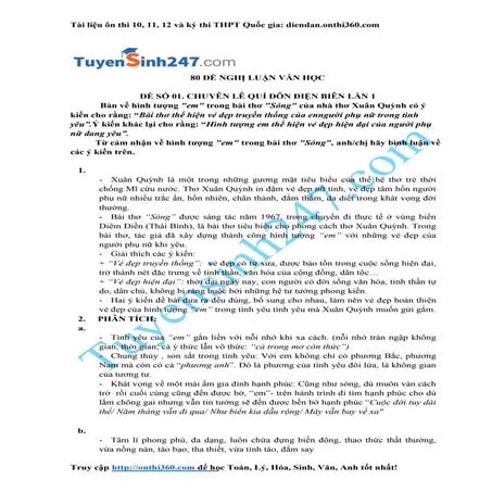 80 de nghi luan van hoc chon loc co loi giai chi tiet | PDF