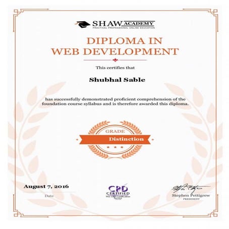 Diploma in Web Development Cert | PDF
