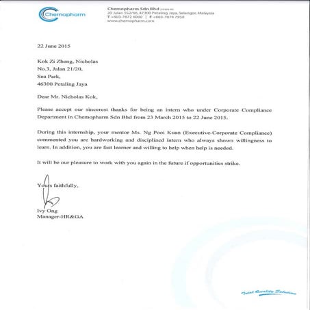 Chemopharm Testimonial Letter | PDF
