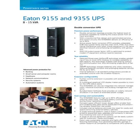Eaton_9155_9355_15kVA_datasheet_rev_C | PDF