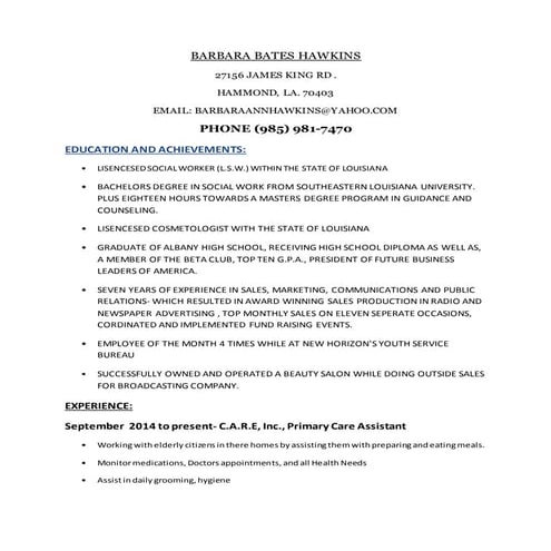 barbara's original resume | DOCX