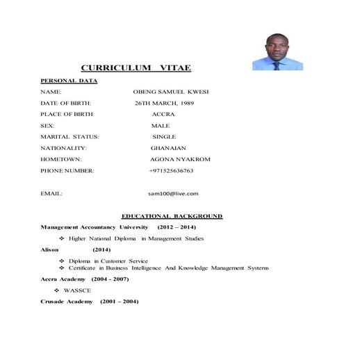 Amponsah Enock CV Resume.Docx