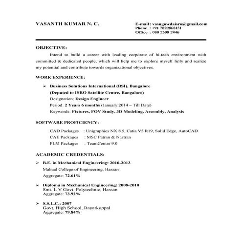 Vasanth_Resume | DOC
