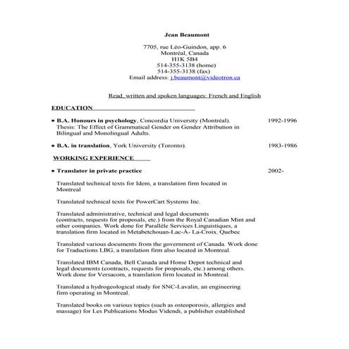 Carole Girard - CV | DOC
