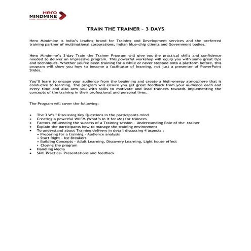 Train The Trainer | PDF