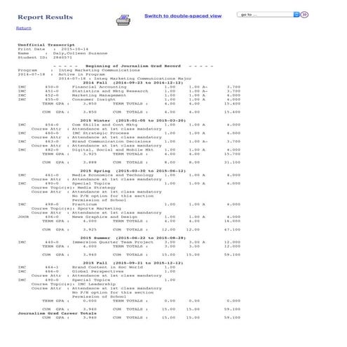 Unofficial Transcripts | PDF