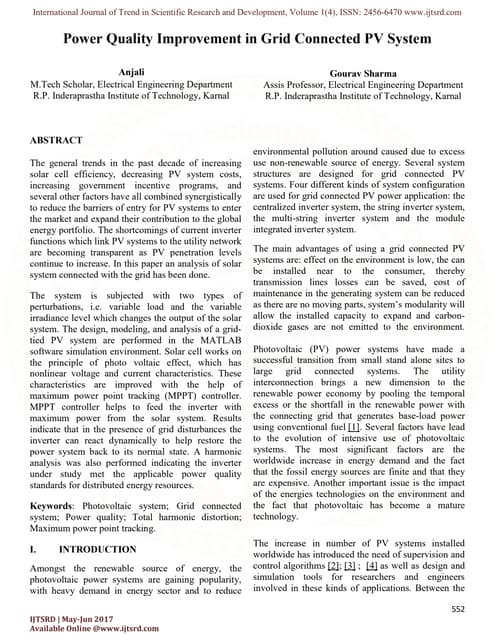 Performance Enhancement of MPPT Based Solar PV System using Neural ...