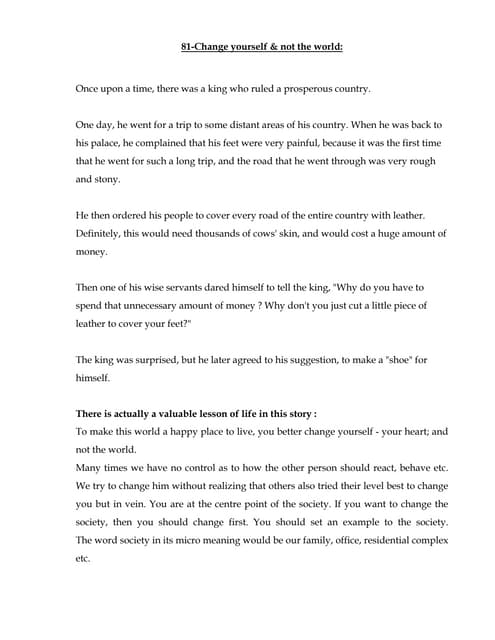 Story of Change Yourself | PDF