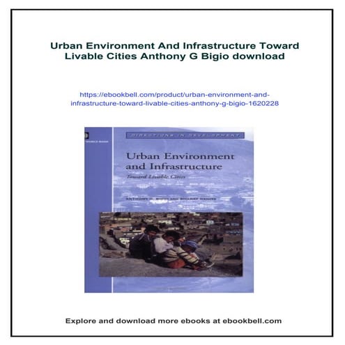 Urban Environment And Infrastructure Toward Livable Cities Anthony G ...