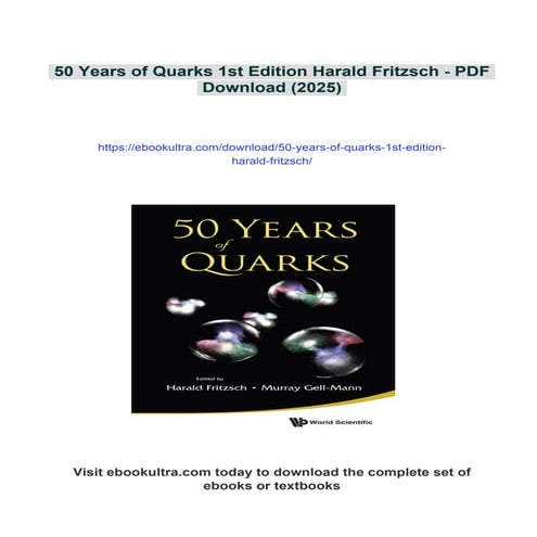 50 Years of Quarks 1st Edition Harald Fritzsch | PDF